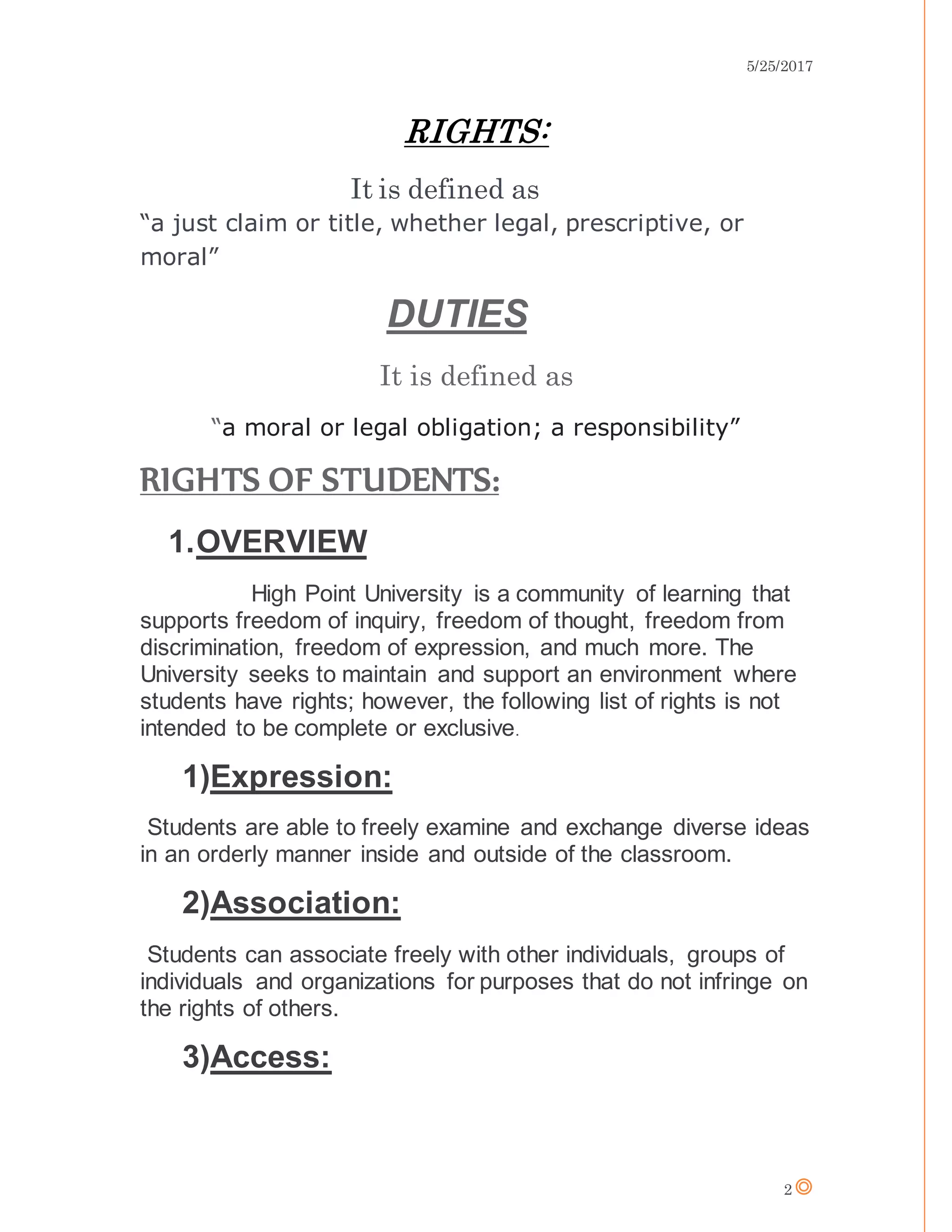 Significance of knowledge. Rights and duties of teacher and students | PDF