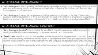 Significance of land development control | PPTX