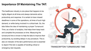 Significance Of Maintaining Turnaround Time For Laboratory Operations ...