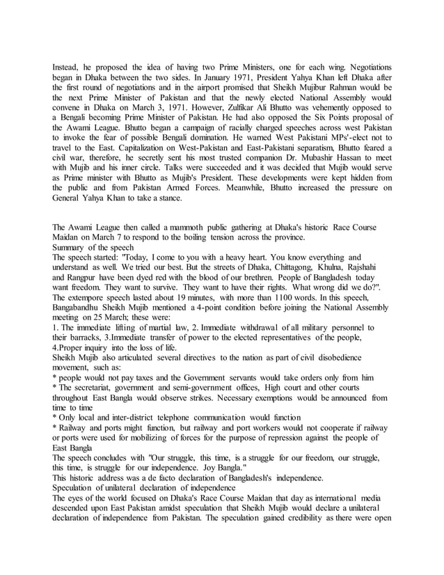 Significance of march 7 speechd | PDF