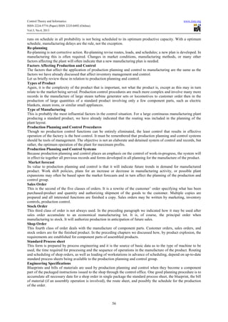 Significance of material planning, production control in actualization ...