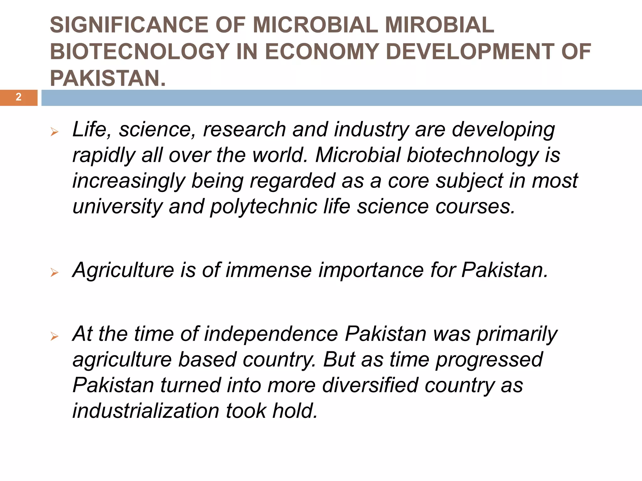 Significance of Microbial Biotechnology in Economic Development of ...