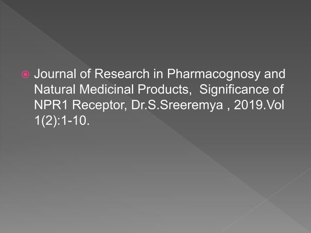 Significance of npr1 receptor | PPTX | Chemistry | Science