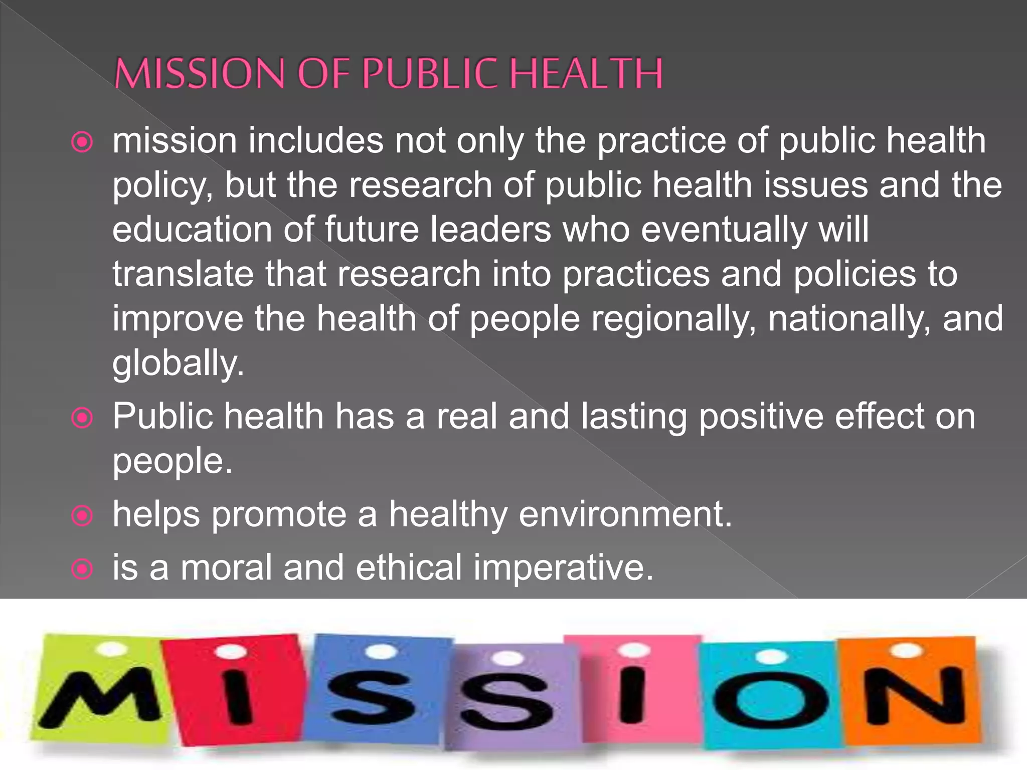 Significance of public health and hygiene | PPTX