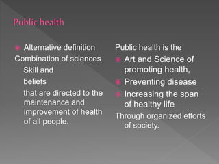 Significance of public health and hygiene | PPTX