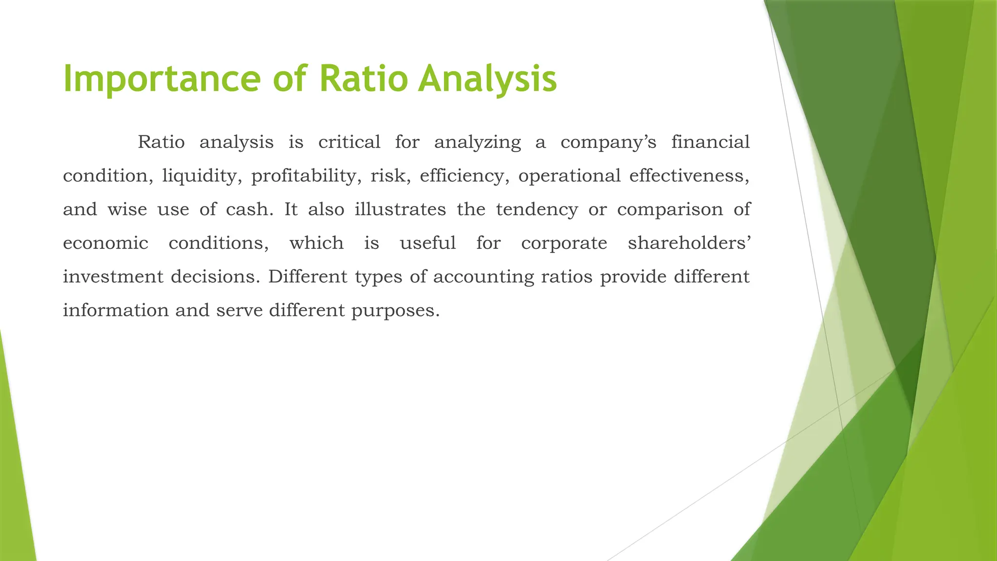 Significance of Ratios in Management Accounting | PPTX