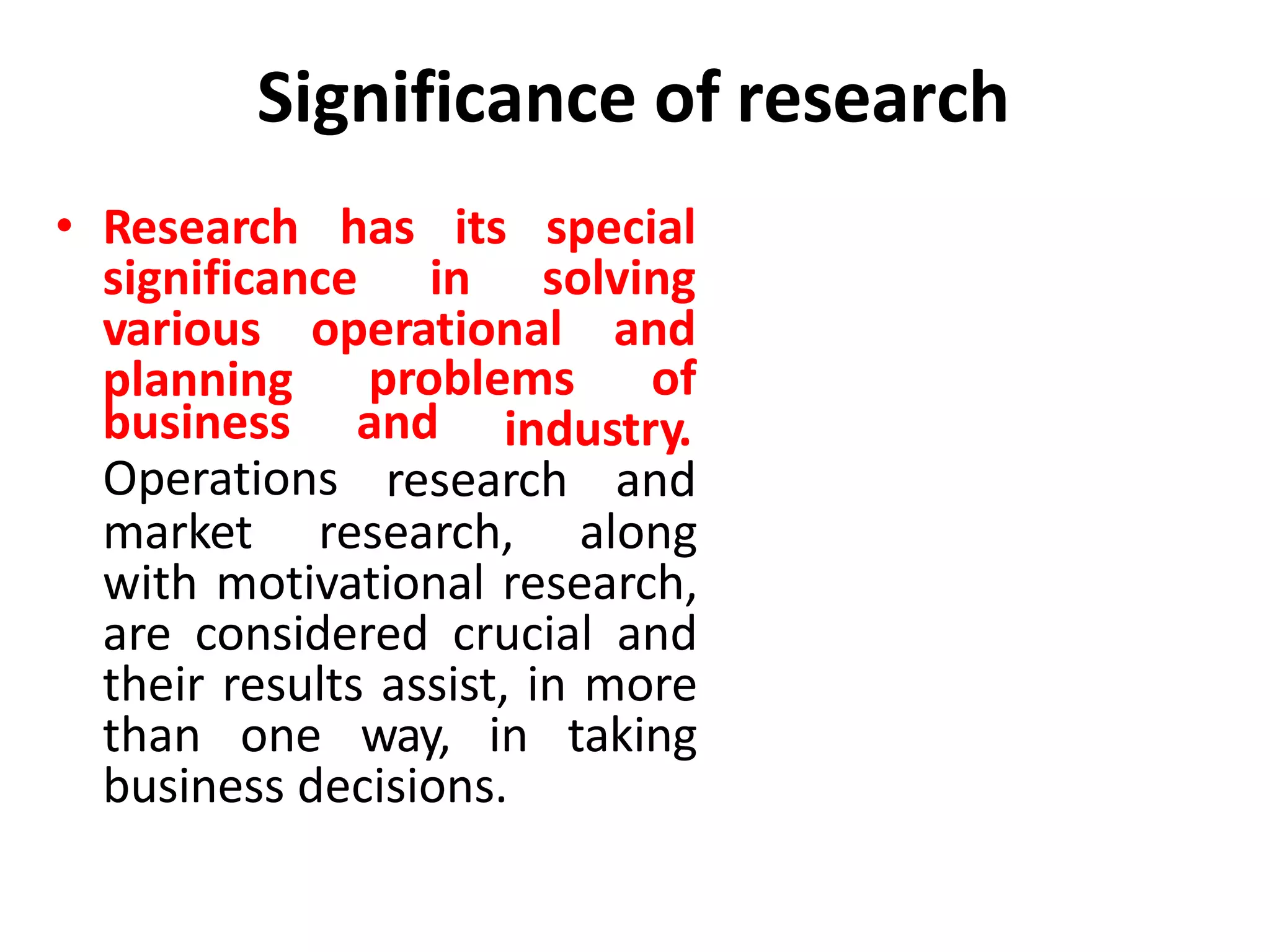 Significance of research | PPT | Free Download
