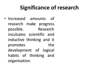 Significance of research | PPT