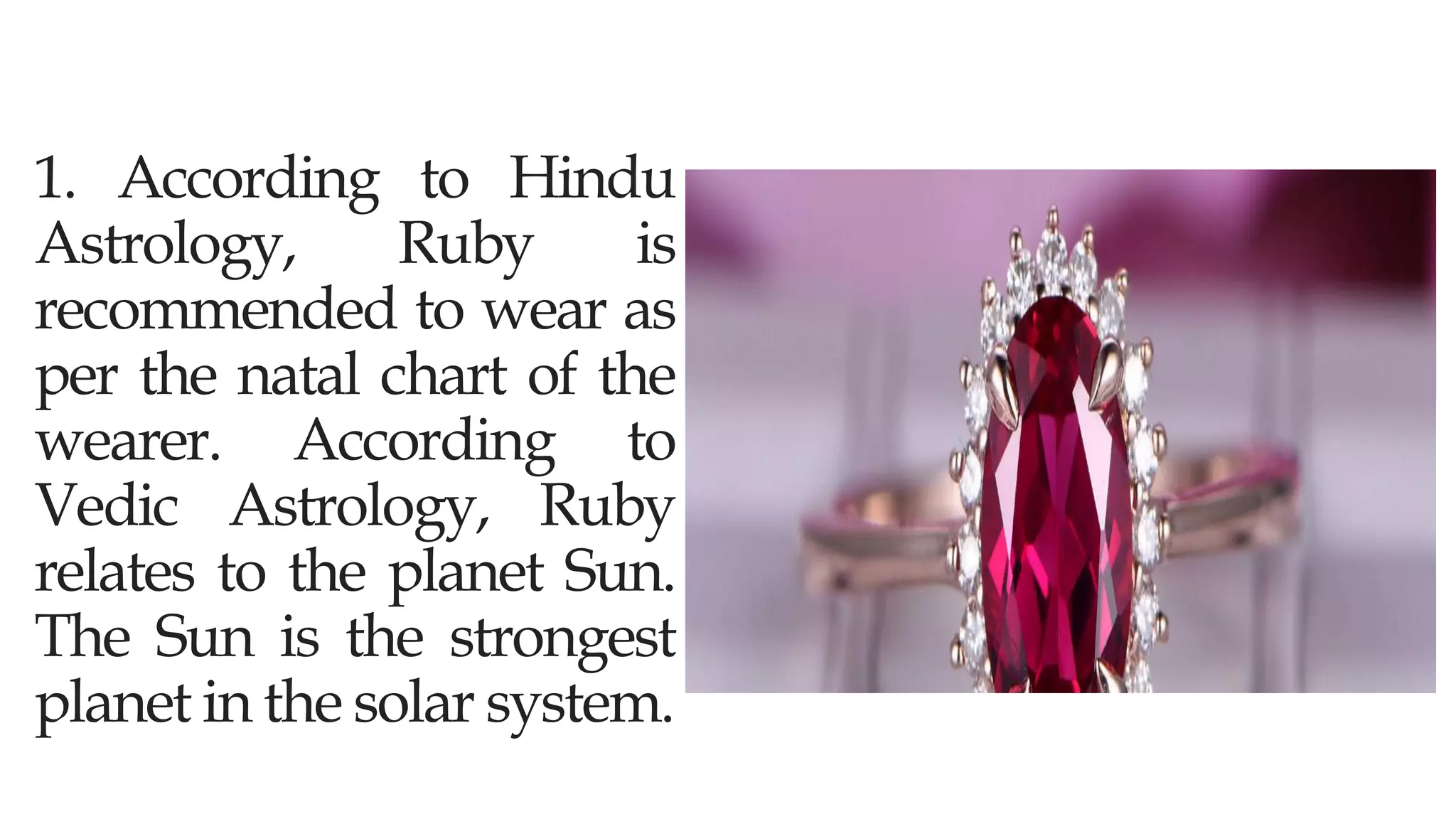 Significance of Ruby Gemstones in Astrology | PPT