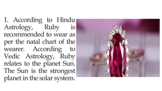 Significance of Ruby Gemstones in Astrology | PDF