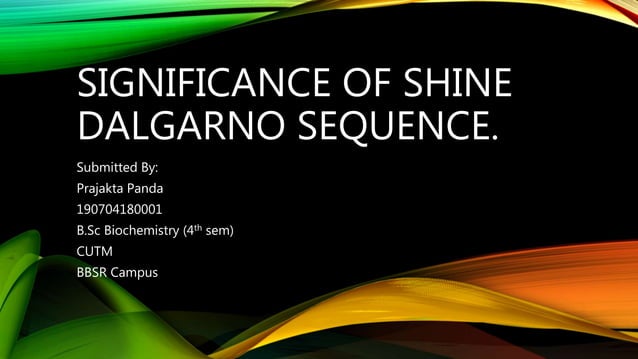 Significance of shine dalgarno sequence | PPTX | Programming Languages ...