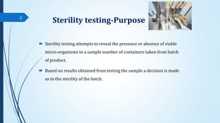 Significance of sterility testing | PDF