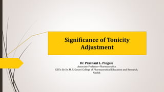 Significance of tonicity adjustment | PDF