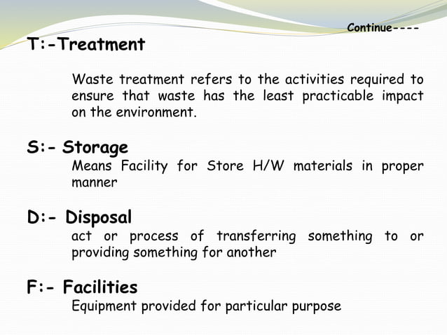 Significance of tsdf & their disposal pathways | PPTX | Indoor ...