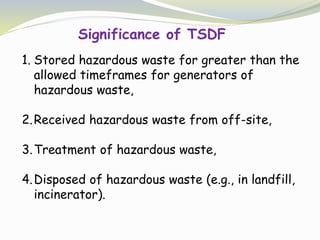 Significance of tsdf & their disposal pathways | PPTX