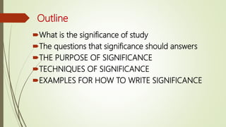 Significance of thesis | PPTX