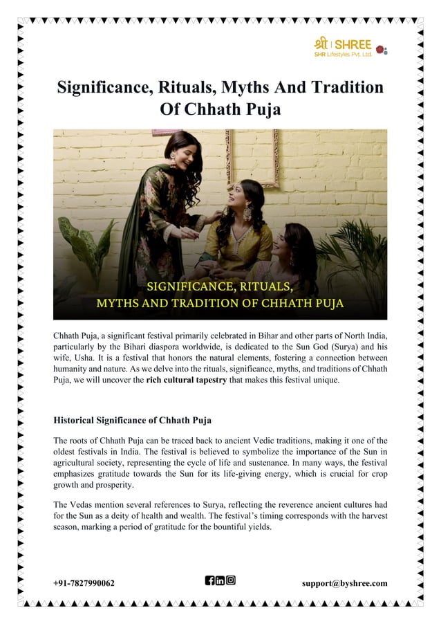 Significance, Rituals, Myths And Tradition Of Chhath Puja | PDF ...