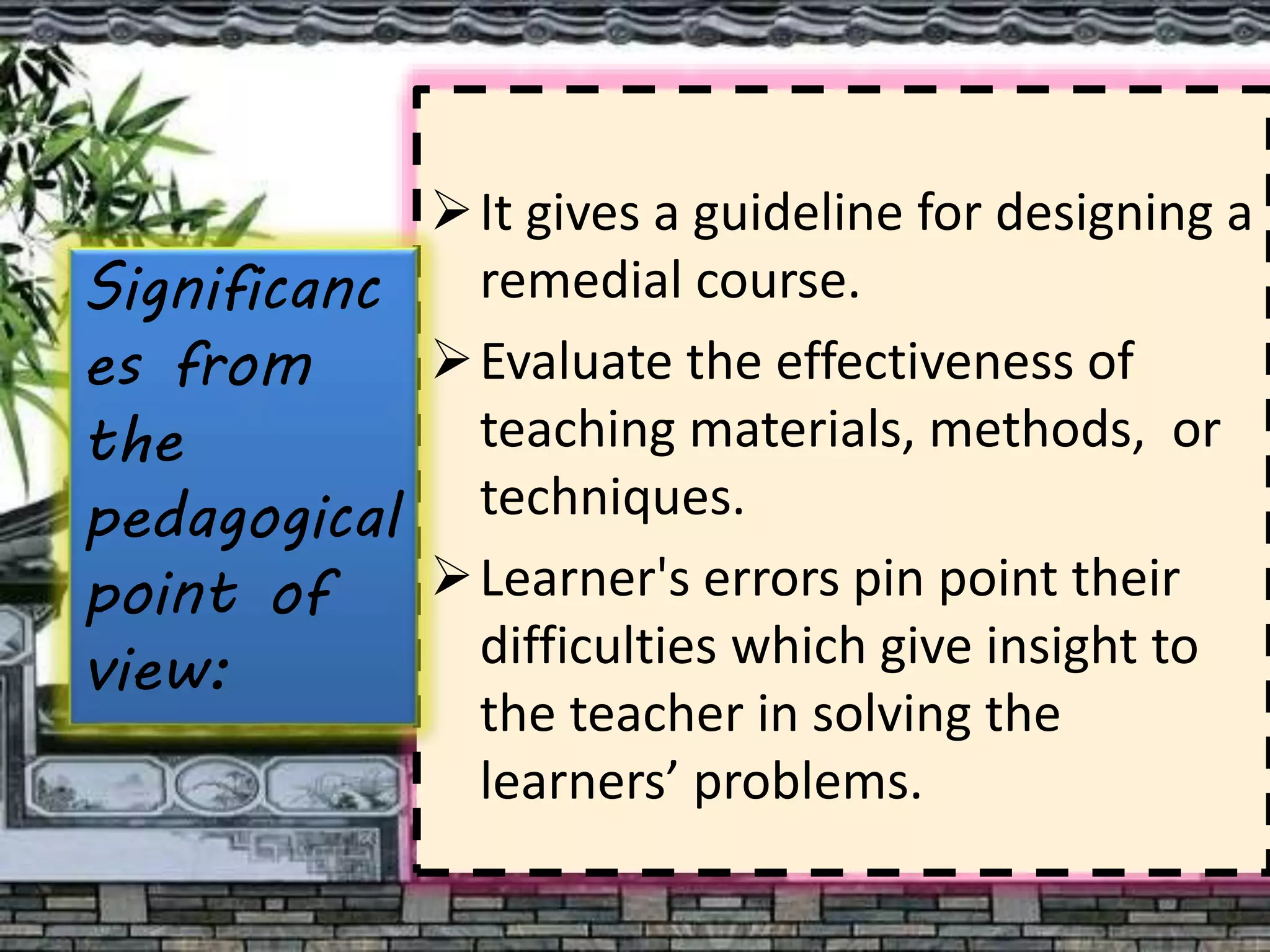Significances of learners' error | PPT