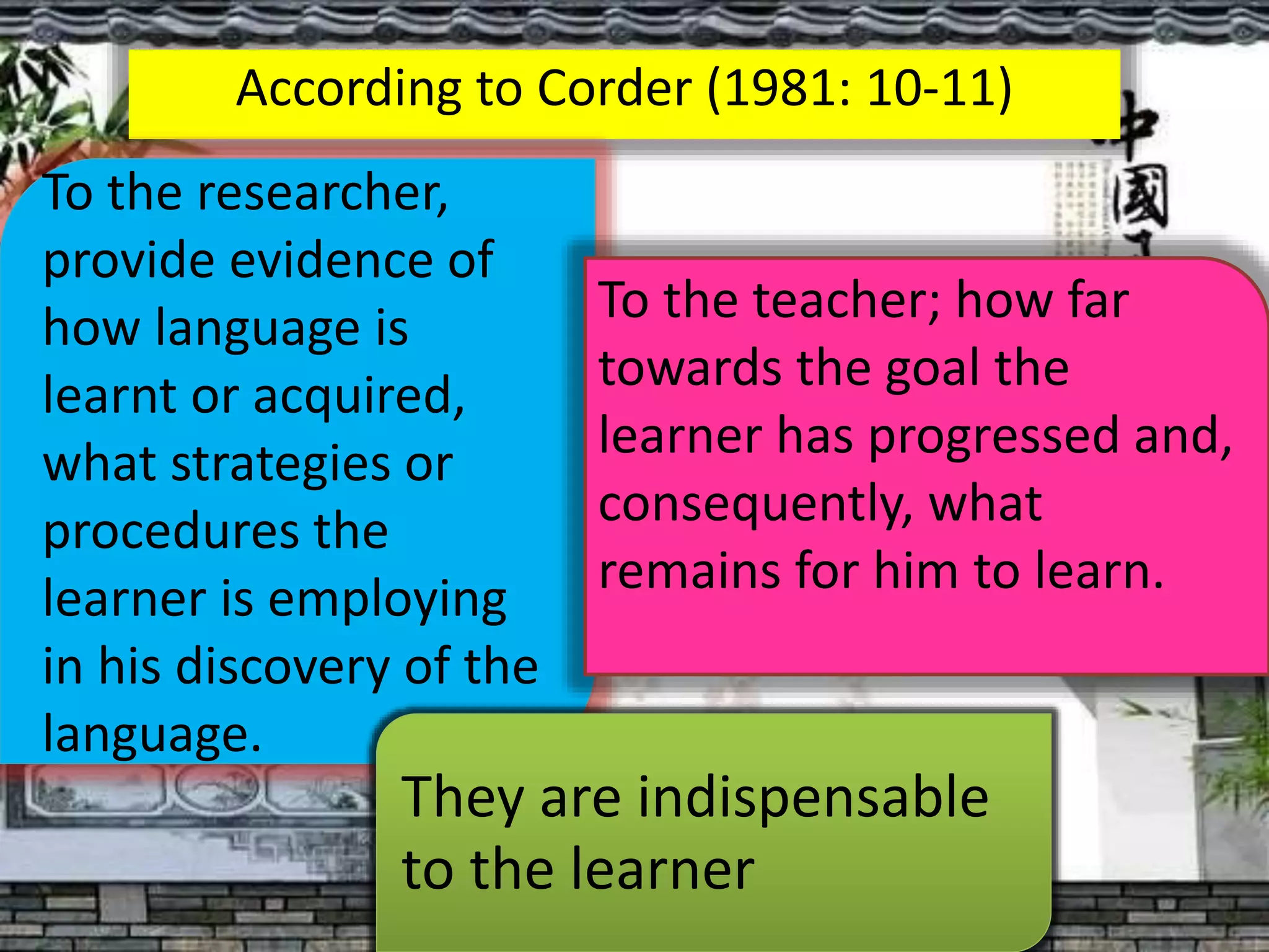 Significances of learners' error | PPT
