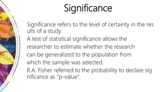 Significance Tests | PPTX