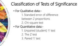 Significance Tests | PPTX