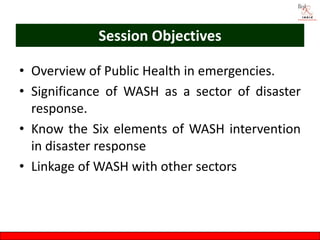 Significance wash as a sector of humanitarian response 1 | PPTX