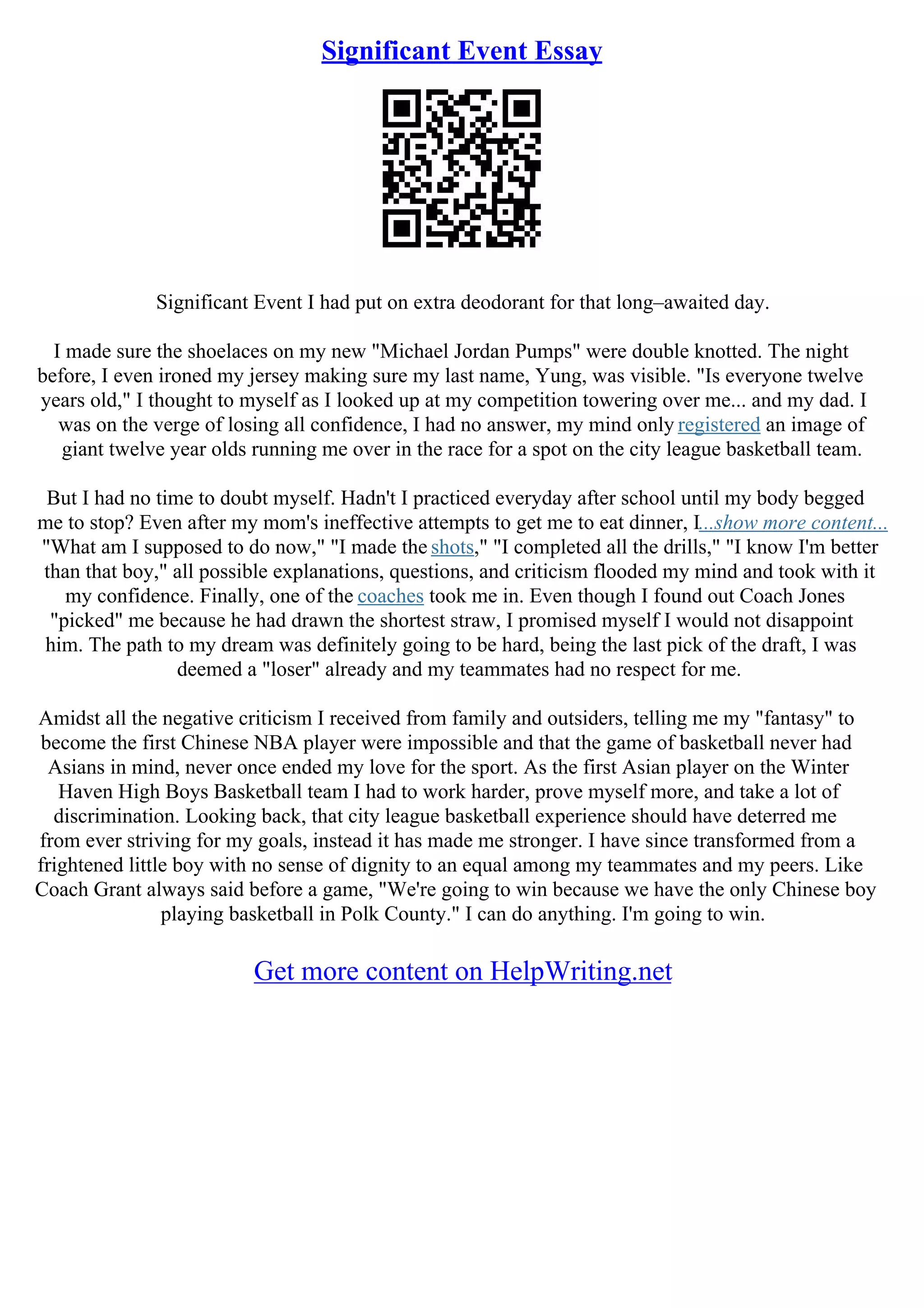 Significant Event Essay | PDF