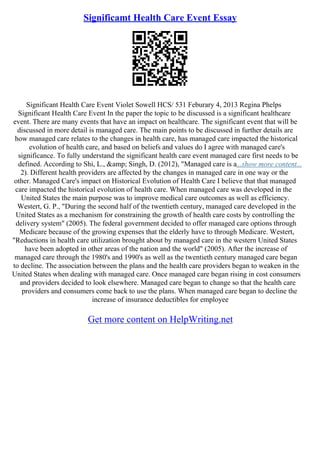 Significant Event Essay | PDF