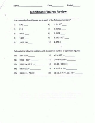 Significant figures 3 pg | PDF