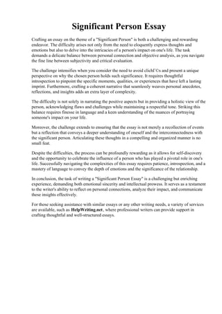 Significant Person Essay | PDF