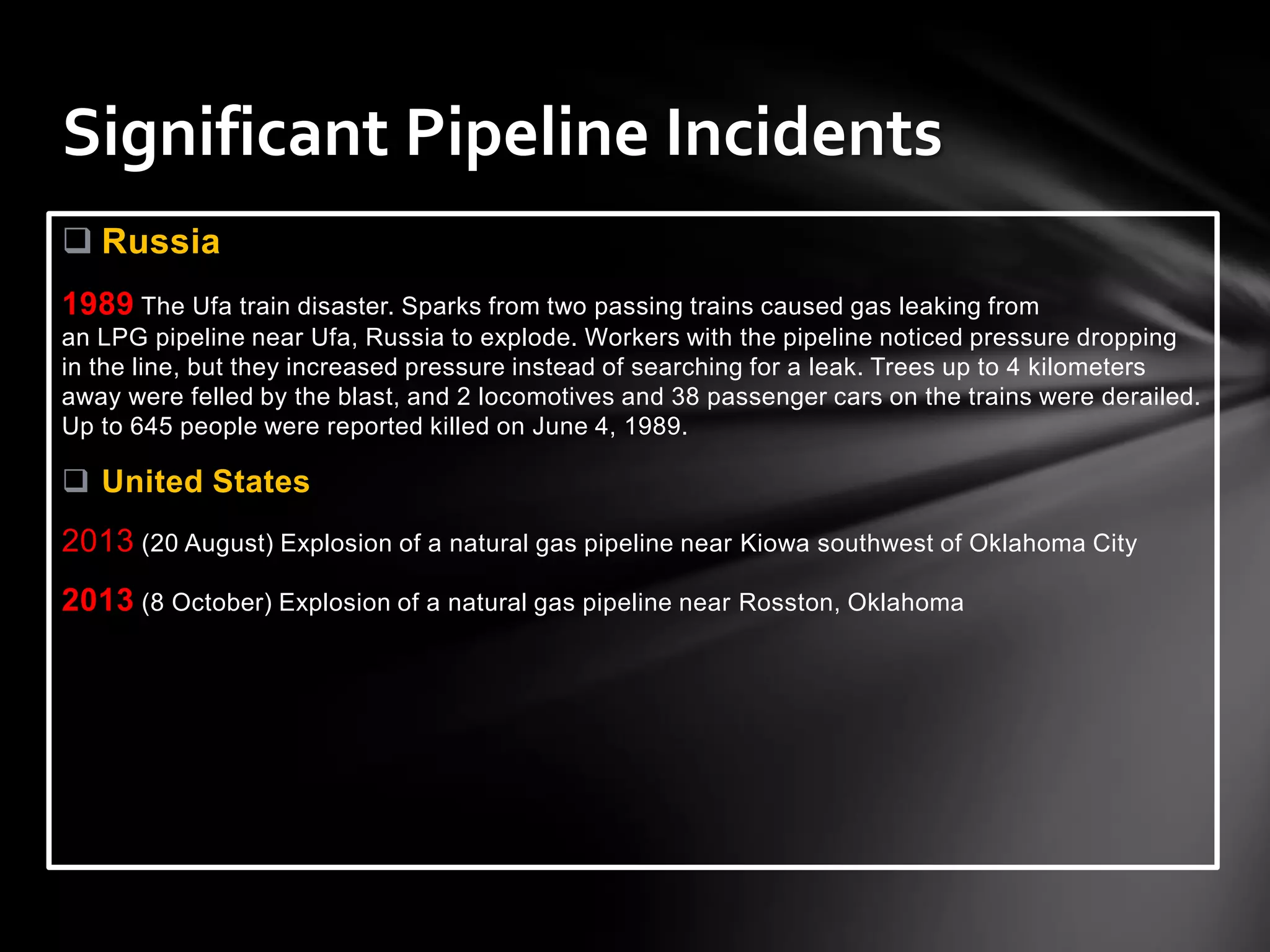 Significant Gas Pipeline Incidents | PPTX