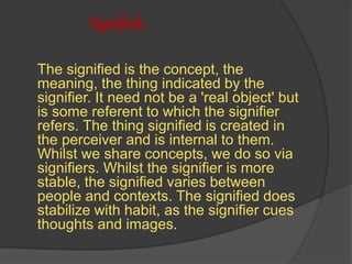 Signified and signifier | PPTX