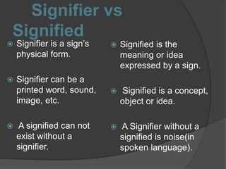 Signified and signifier | PPT