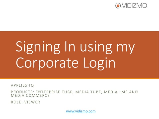 Sign in using Corporate Login | PPTX