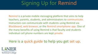 LTC - Signing up for Remind | PPT