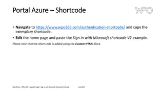 WordPress + Office 365 | Sign in with microsoft shortcode v8.x | PPTX