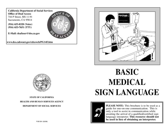 Basic Medical Sign Language | PDF