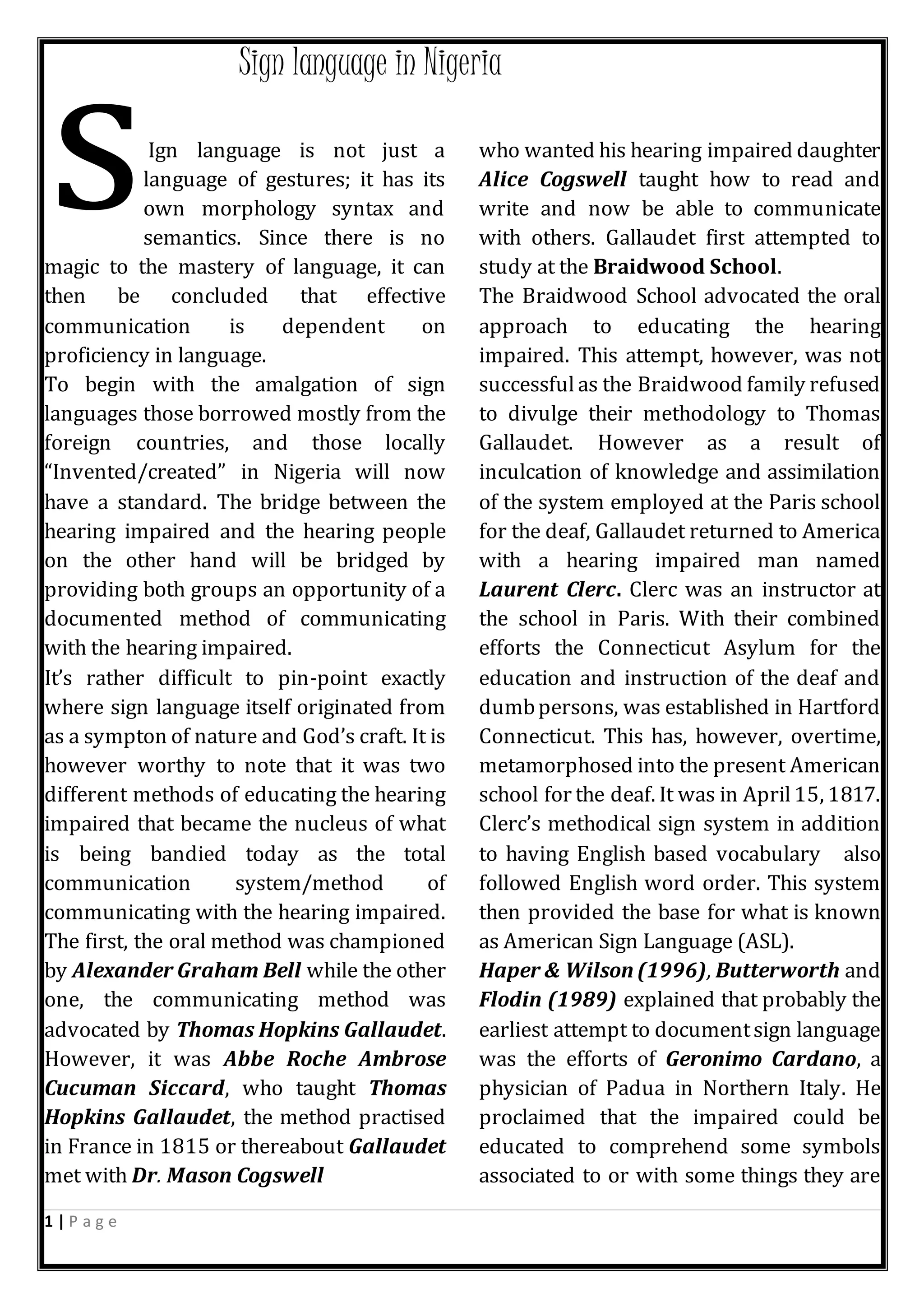 SIGN LANGUAGE IN NIGERIA | DOCX