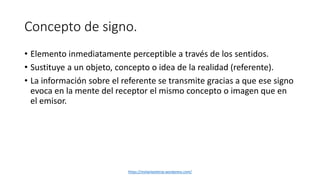 Signo, concepto y clasificación según su origen | PPTX