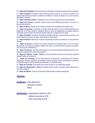 signos clínicos mas común de lá apendicitis | PDF