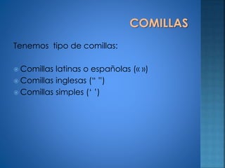 Signos de puntuación - SIGNOS AUXILIARES | PPTX