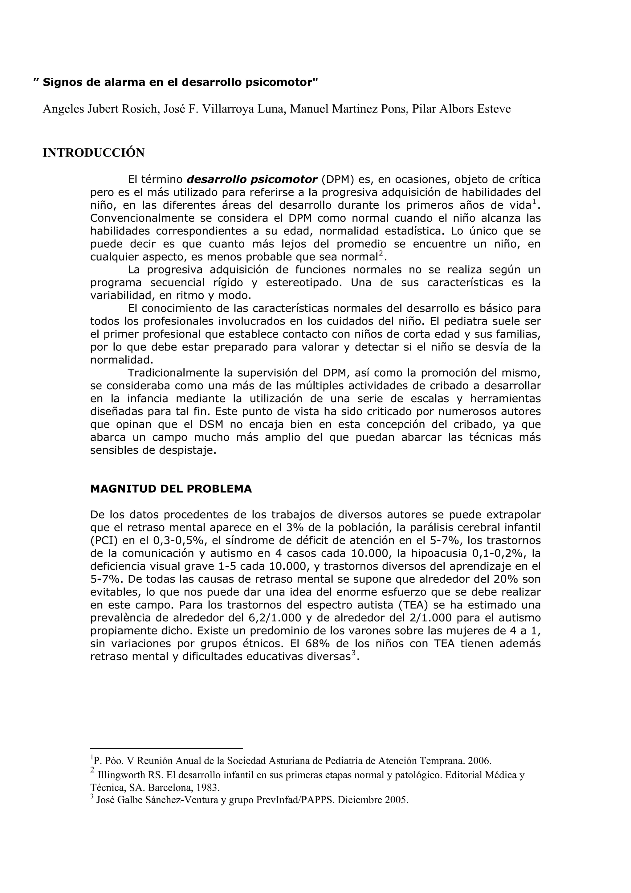 Signos alarma psicomotor | PDF