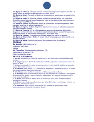 Signos clínicos en la apendicitis aguda | DOC