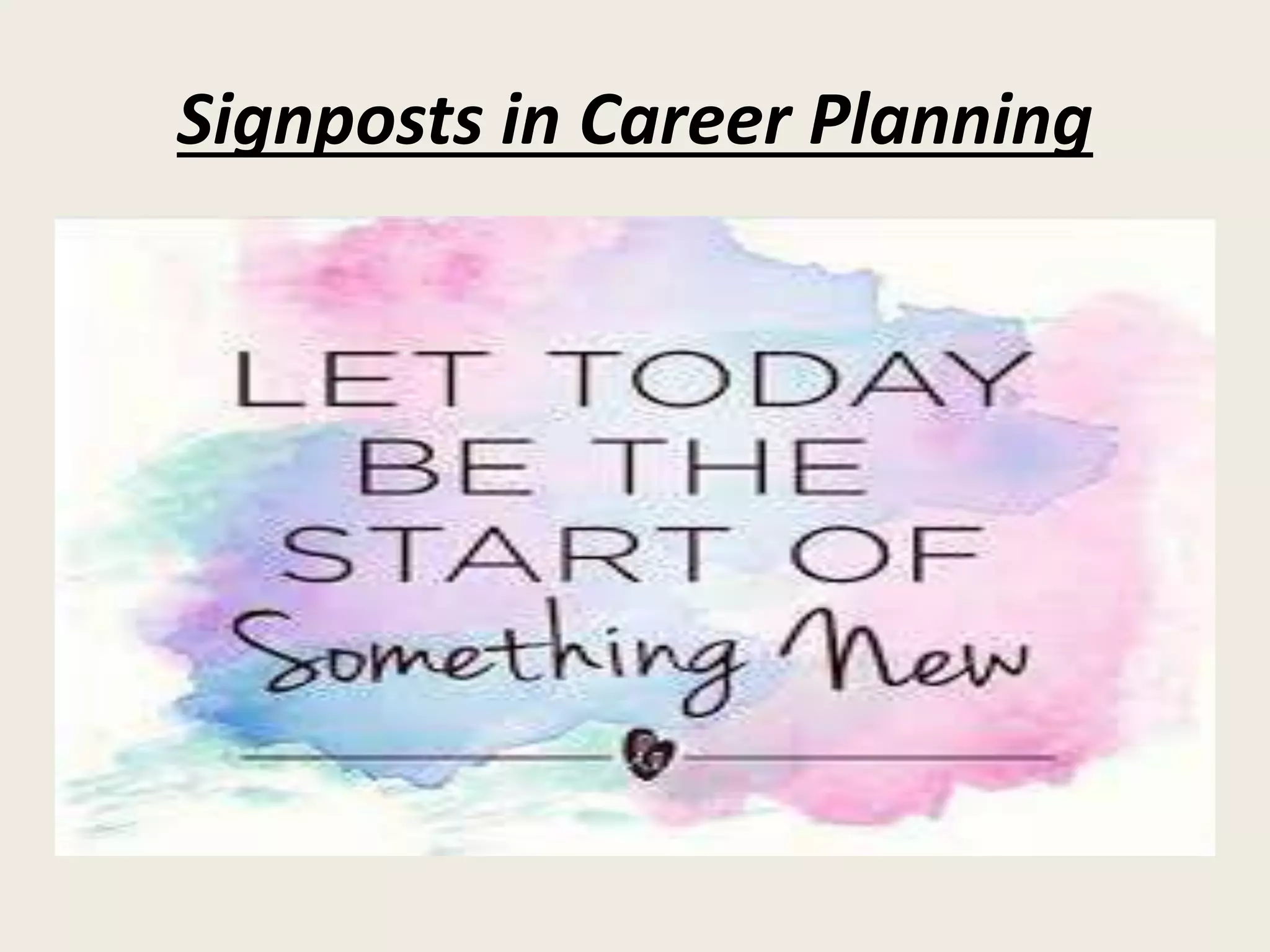 Signposts in career planning | PPT