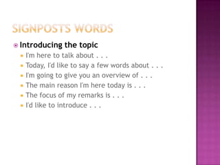 Signpost words | PPTX