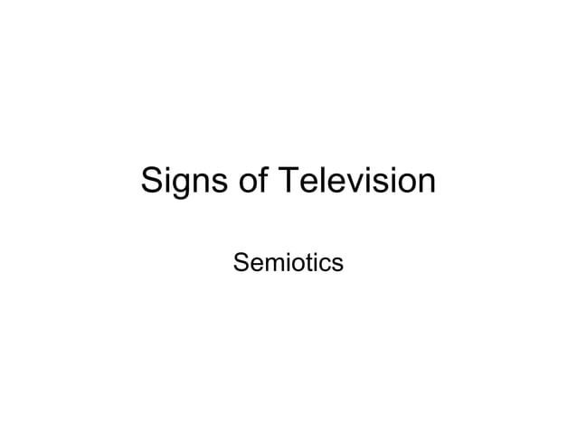Signs & Codes Of Television | PPT | Genres
