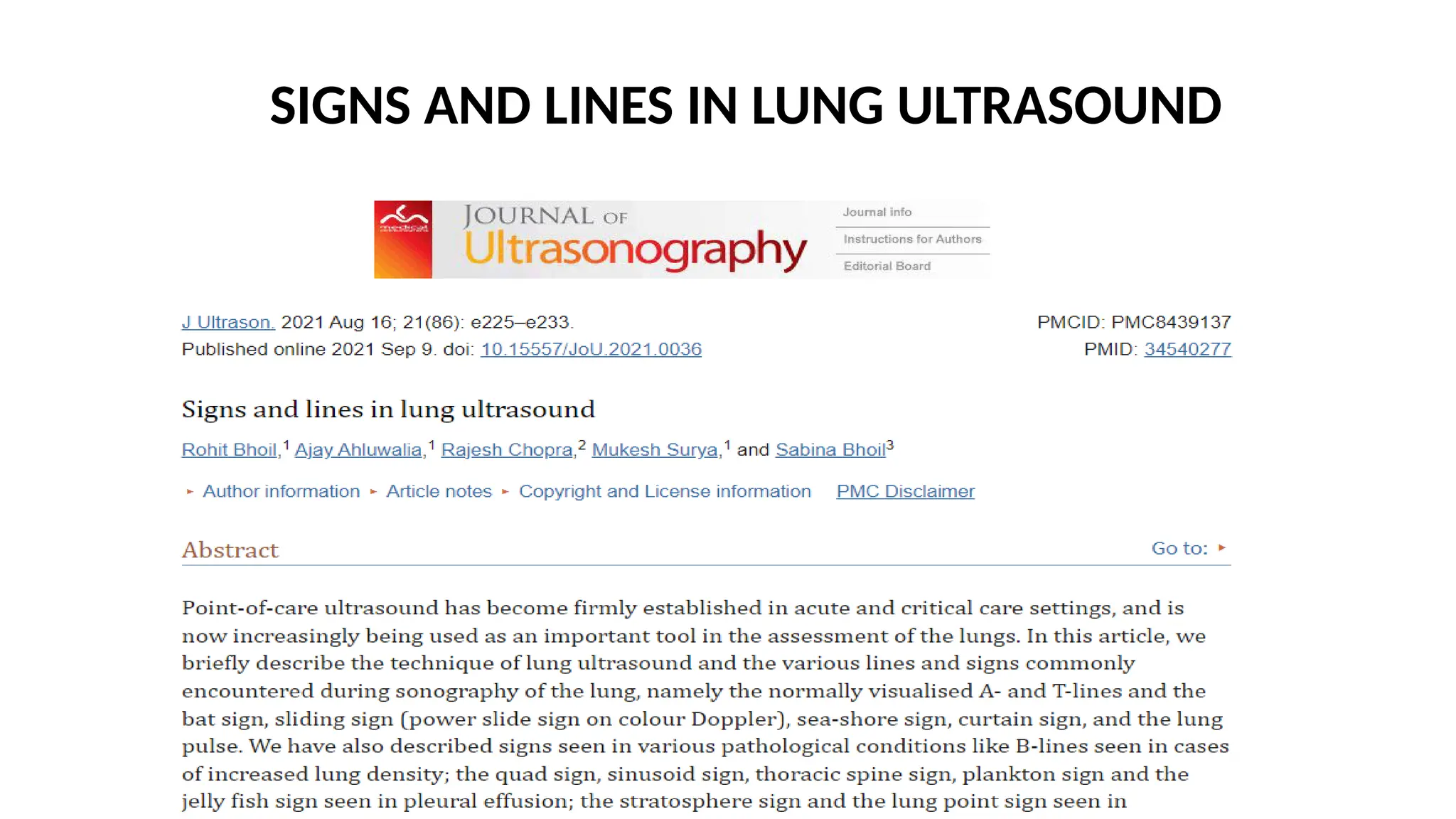 Signs and lines in usg thorax.pptx radiolgy | PPTX