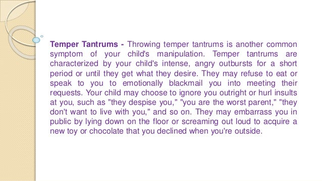 Signs and symbols of manipulative kids | PPTX