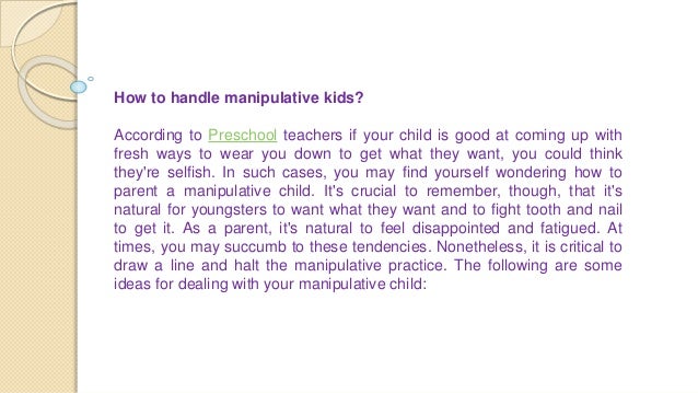 Signs and symbols of manipulative kids | PPTX