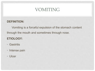 Unit: 2 -Vomiting | PPTX | Digestive Disorders | Diseases and Conditions